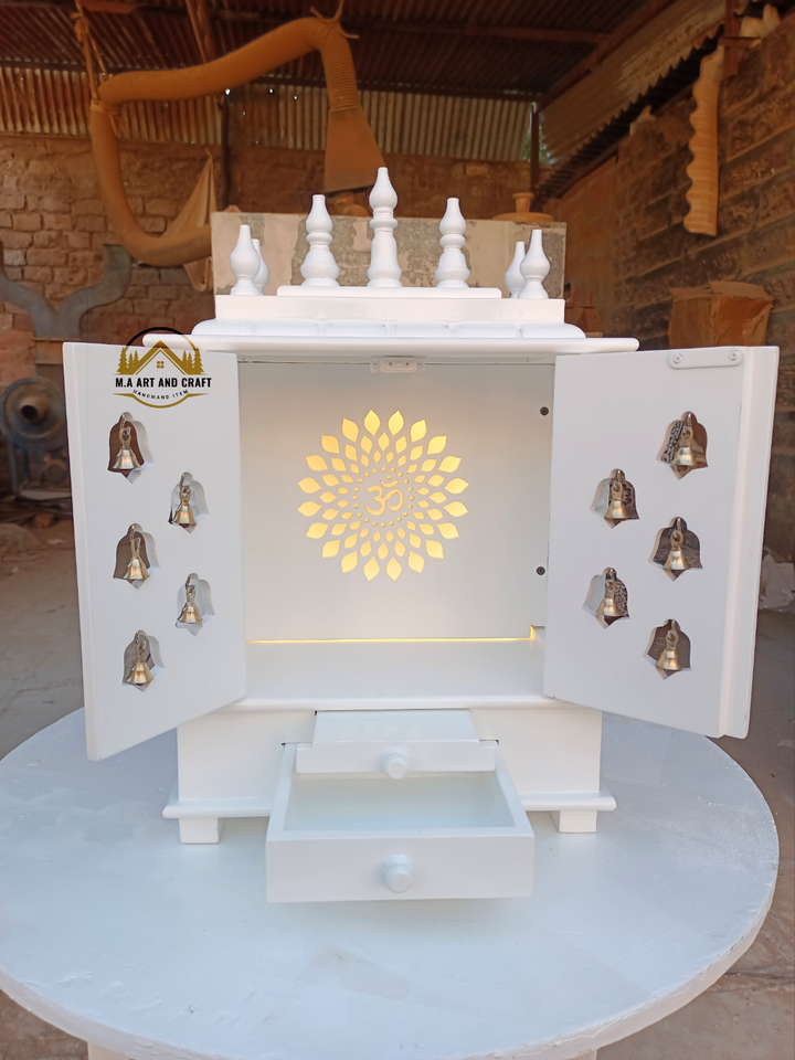 Wooden Temple Mandir Beautiful Hanging Bells Handcrafted Mandir Pooja ...