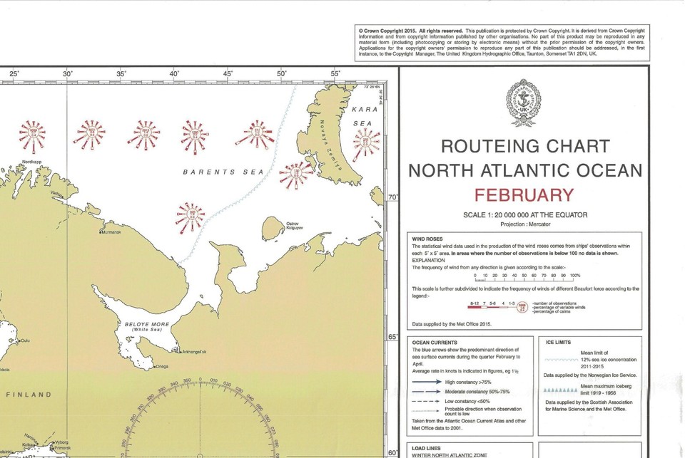 Admiralty 5124(2) Routeing Chart Indian Ocean February Map Maritime ...