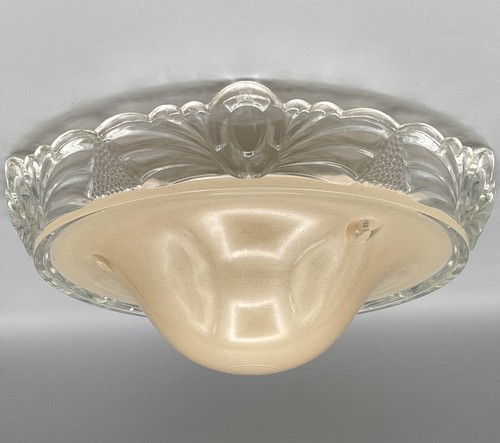 Glass shade CottageCore Art Deco ceiling Light 3 Hole Chain Fixture ...