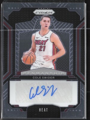 2025 Prizm Basketball Cole Swider Penmanship Miami Heat | eBay