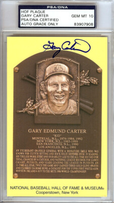 GARY CARTER AUTOGRAPHED HOF POSTCARD METS, EXPOS GEM MINT 10 PSA/DNA ...