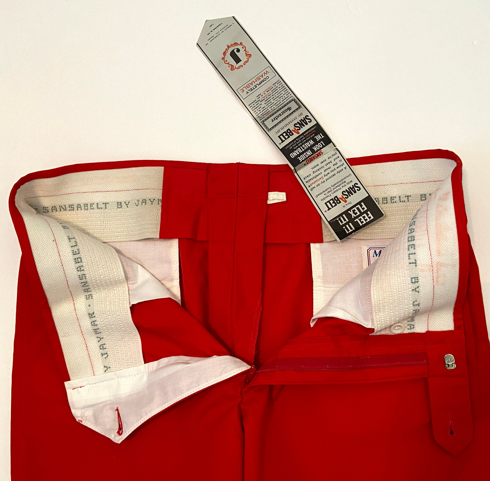 NEW Vintage Hipster Sansabelt Jaymar Preppy Red Flat … - Gem