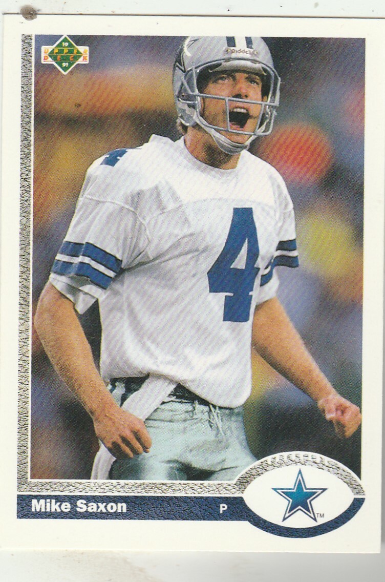 FREE SHIPPING-MINT-1991 Upper Deck #150 Mike Saxon Dallas Cowboys ...