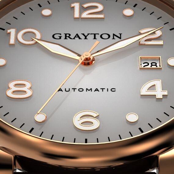 Grayton Men's Classic Automatic Watch 8-44-010-DR Rose Gold Brown ...