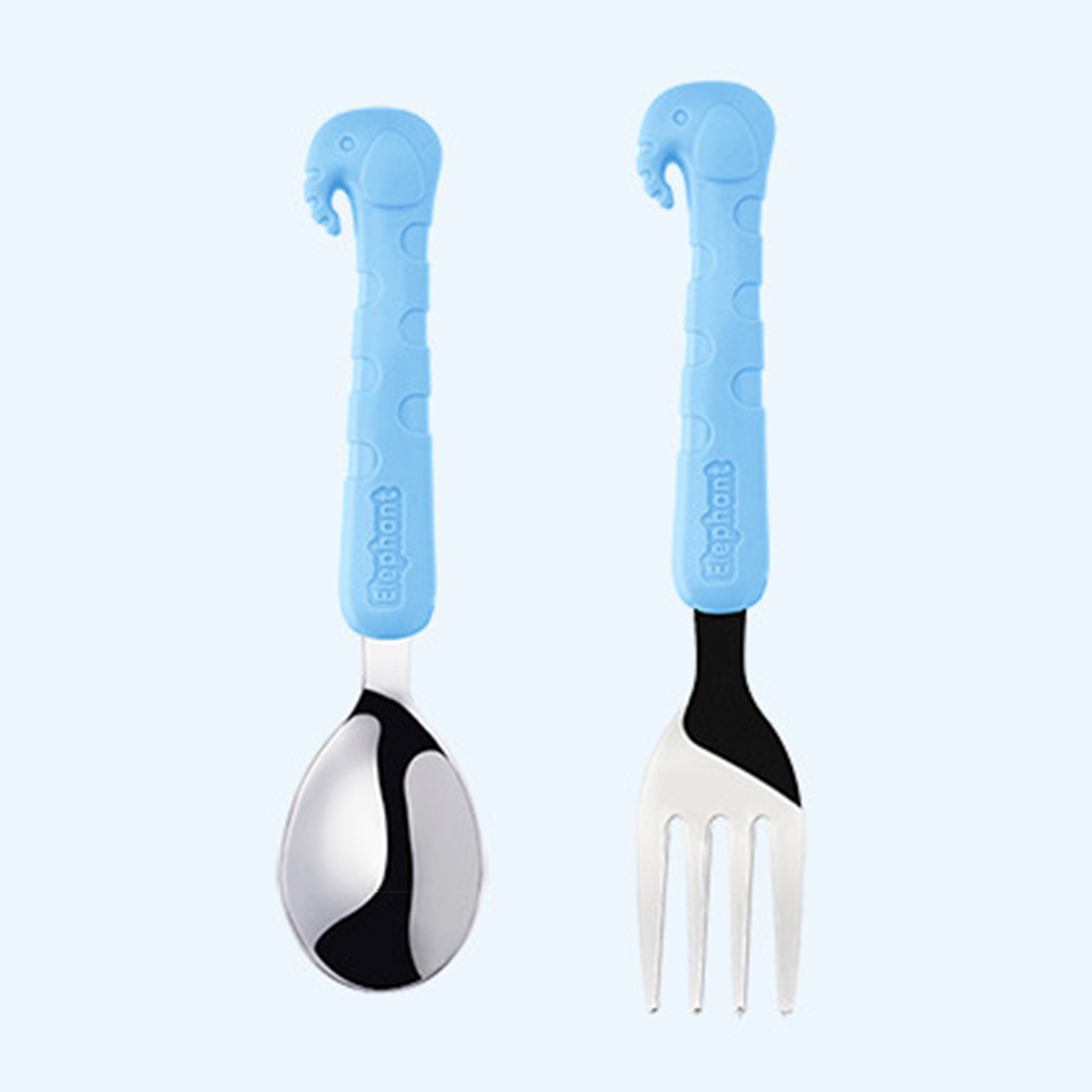 2pcs/set Kids Tableware Cute Shape Non-slip Children Spoon Fork Set ...