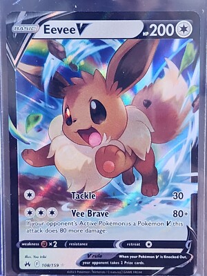 Pokémon TCG Eevee V Crown Zenith 108/159 Holo Ultra Rare | eBay