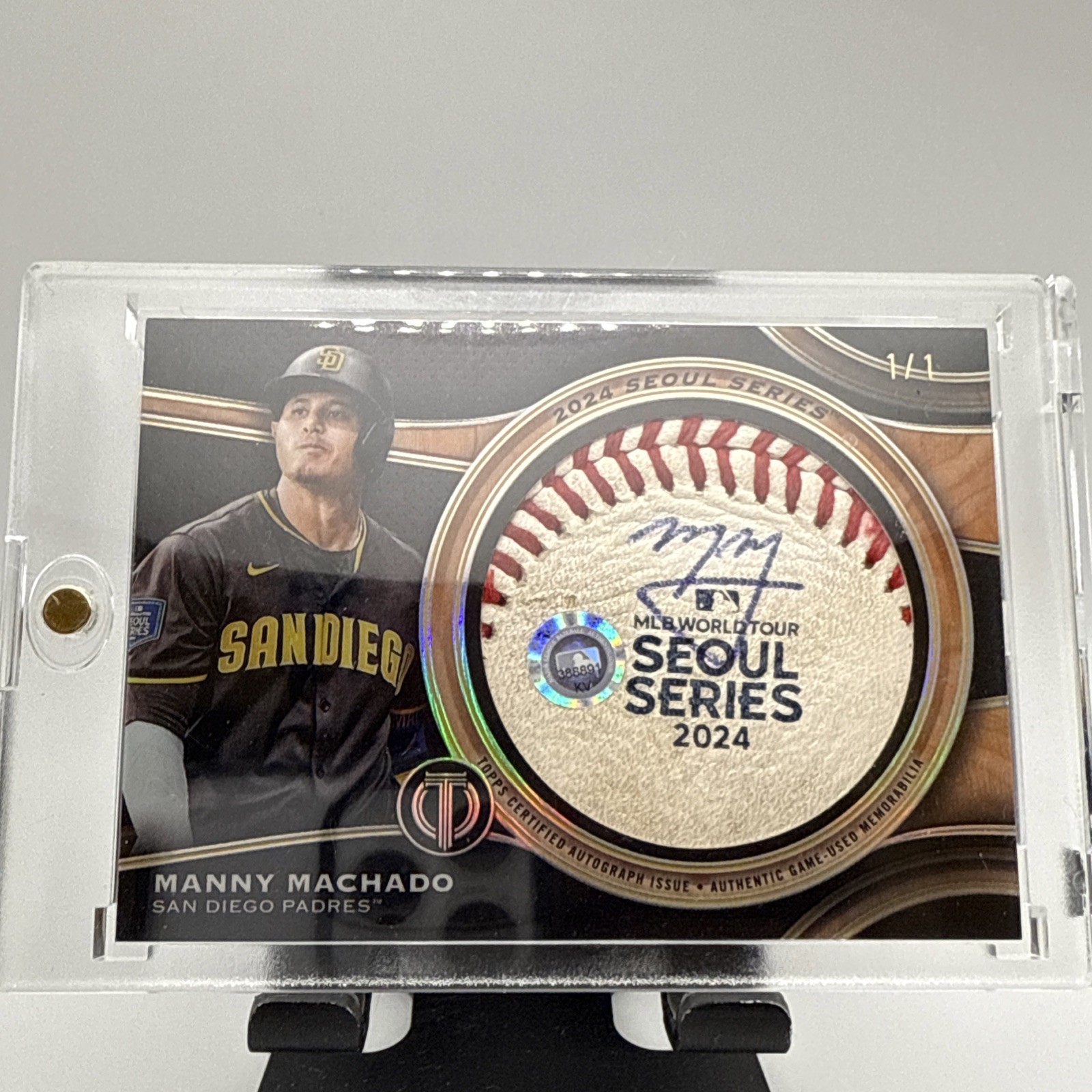 2025 Topps Tribute Milestone Relics Jumbo Black Autograph - Manny ...