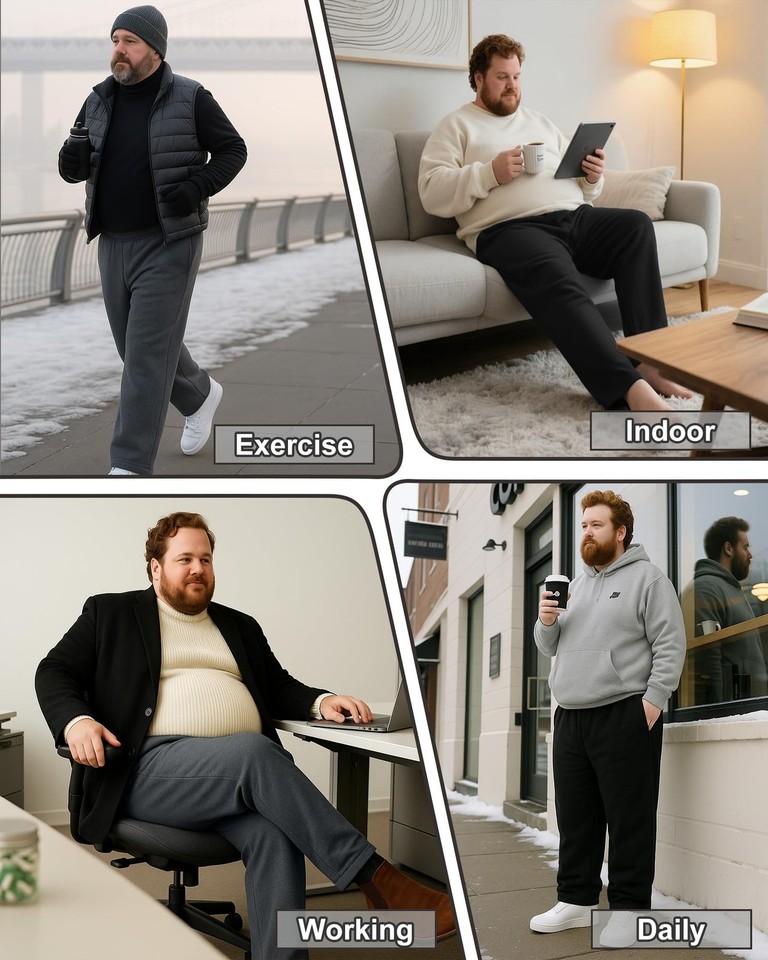 2 Pack Men's Big and Tall Lightweight Fleece Sweatpants, Open Bottom ...