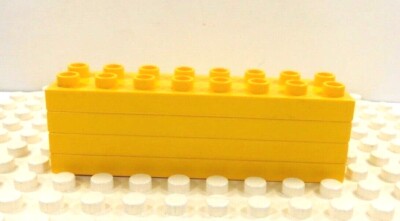 Lego Duplo Brick 2x8 Flat (4) yellow | eBay