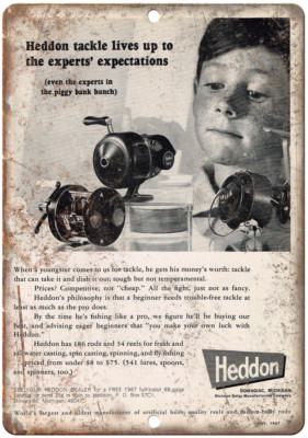 Heddon Fishing Reel Tackle Vintage Print Ad - 10'" x 7" Reproduction ...