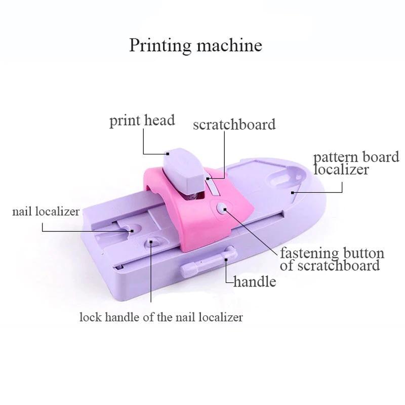 DIY Manual Nail Art Printing Machine Set Handmade Nail Polish Painting ...