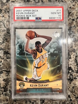 KEVIN DURANT 2007 UPPER DECK ROOKIE BOX SET #11 ROOKIE CARD RC PSA 10 ...