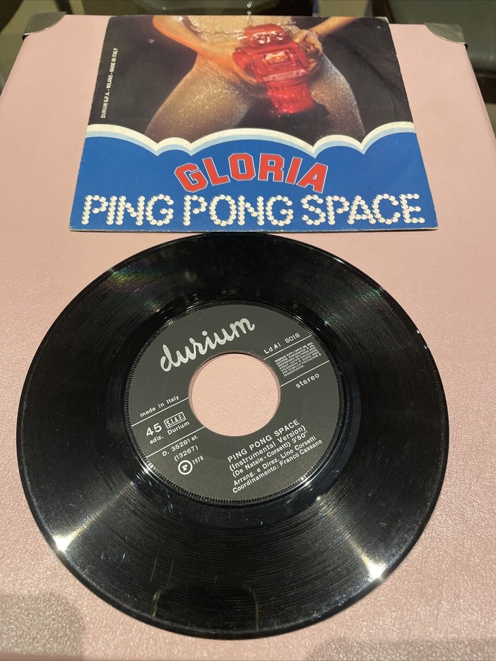45 GLORIA PING PONG SPACE italo disco Boogie funk 7 OG Durium Gatefold ...