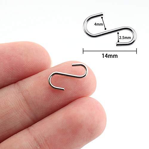 S Hooks Small S Hooks，Mini S Hooks， 100 Pack Stainless S Shaped Hooks 14mm Le... | eBay