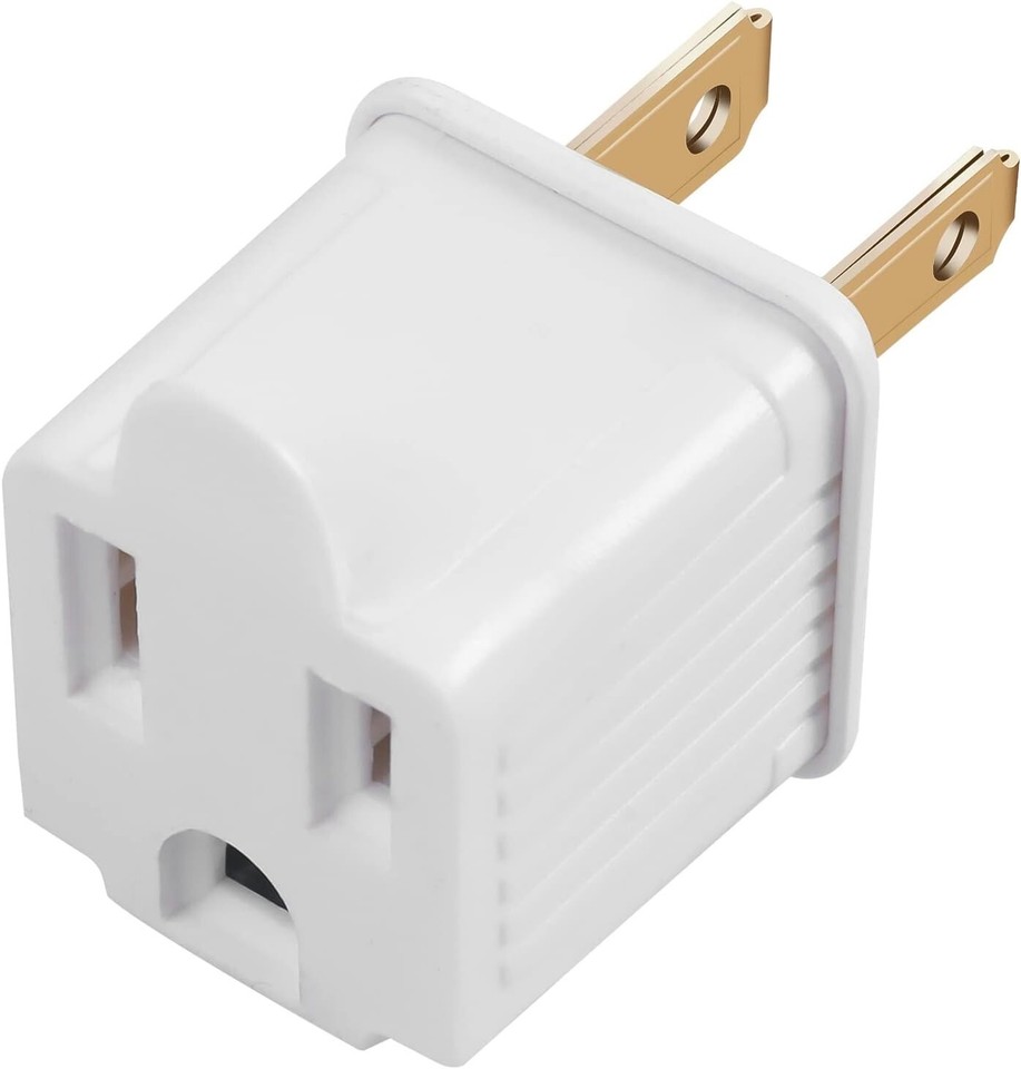 Grounded Adapter 3-Prong to 2-Prong Outlet Converter - 3 Pin to 2 Pin ...
