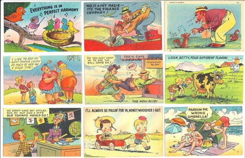 Lot of 9 Assorted Old Comic Postcards # 3 | eBay