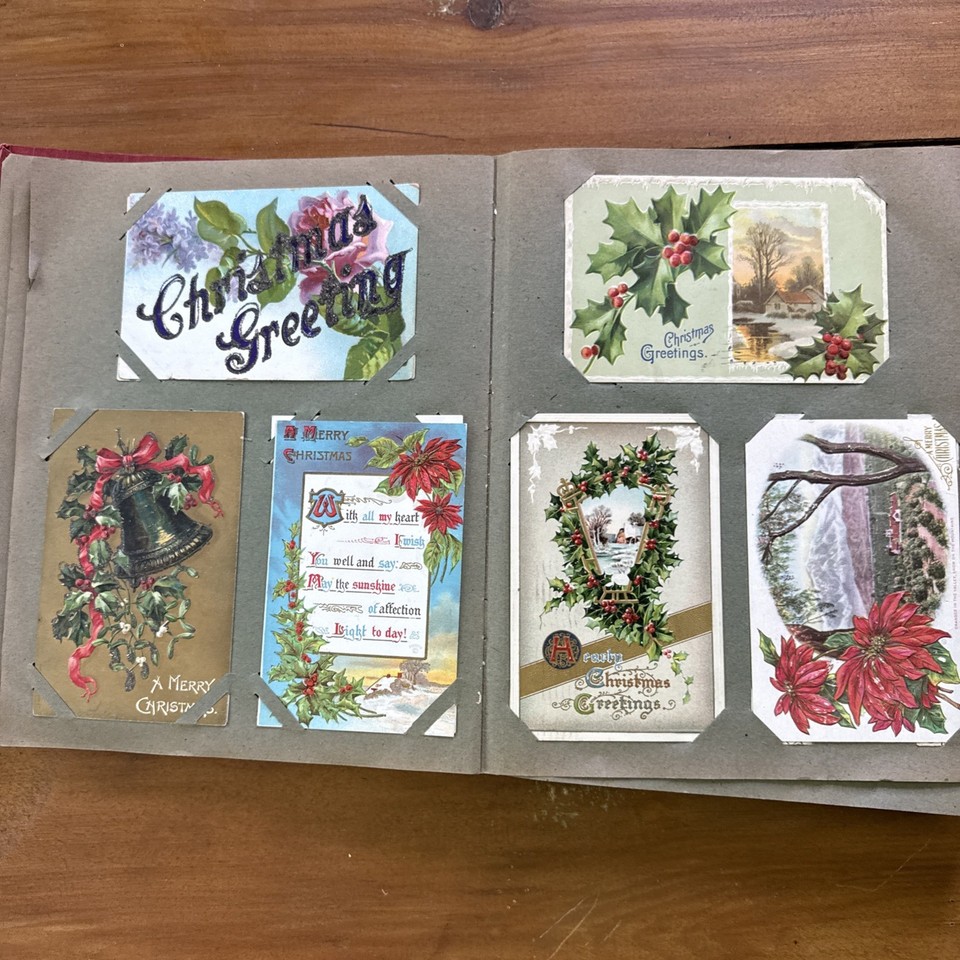 Lot 230 Christmas Holiday Santa Birds Vintage Postcards Early 1900's ...