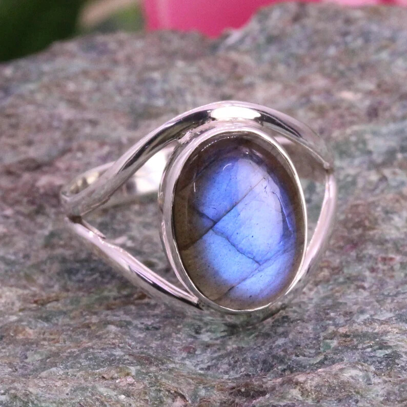 Labradorite Gemstone Ring Solid 925 Silver Handmade Lovely Ring All ...