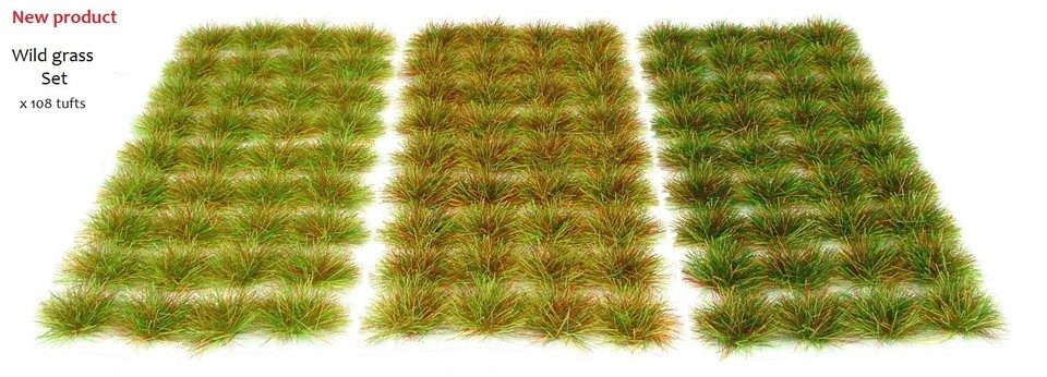 Static grass tufts self adhesive sheets - Model scenery soldier diorama ...