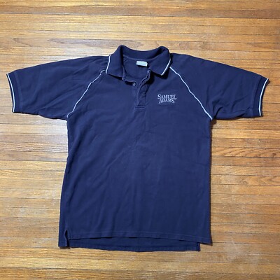 Vintage Samuel Adams Shirt Size Large Dark Blue Polo Logo Made In ...