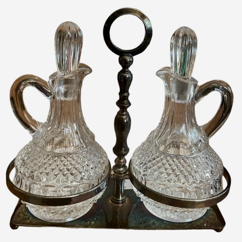Vtg Towel/WA Silverplated Cruet Stand Italy & Original Pressed Glass ...
