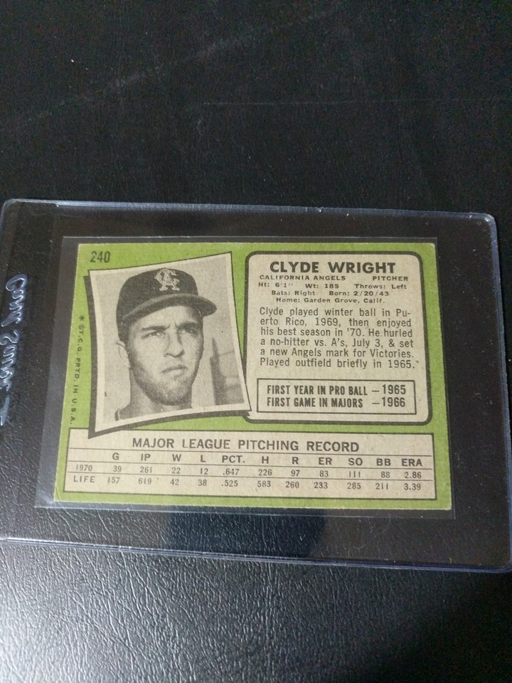 1971 Topps Set Break #240 Clyde Wright NM-MT OR BETTER | eBay