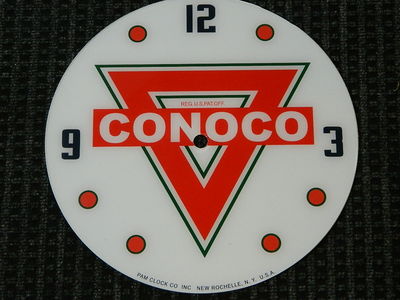 *NEW*14.25" CONOCO GASOLINE MOTOR GAS OIL ROUND GLASS FACE FOR PAM ...