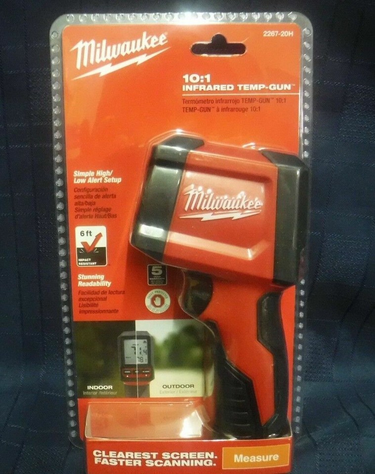 NEW Milwaukee 2267-20H 10:1 Infrared Thermometer LCD Display ...