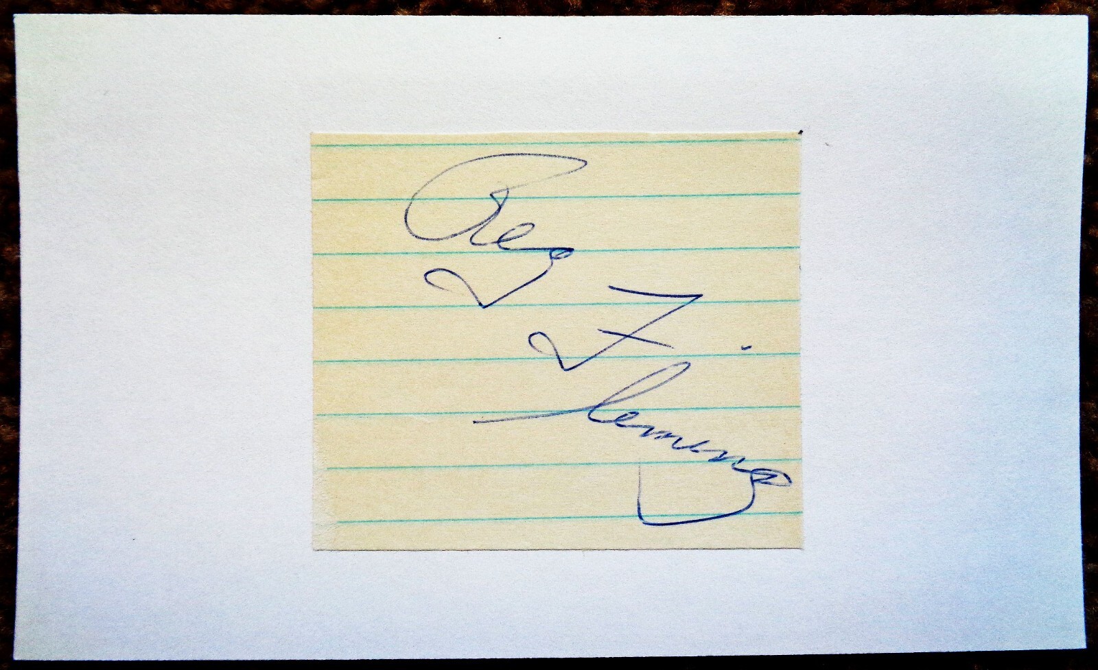 Signed REG REGGIE FLEMING Cut Index Autograph NY Rangers / WHA Chicago ...