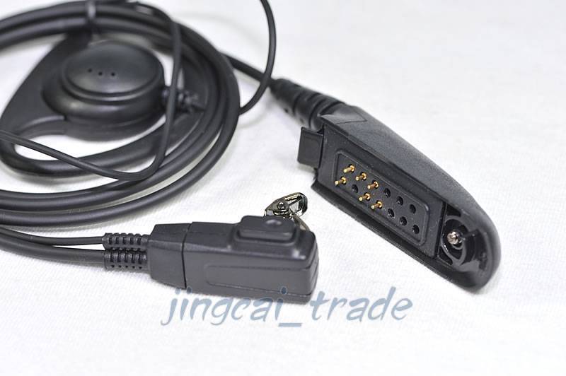 D-Shape PTT Earpiece Earphone Headset for Motorola Radio GP328 GP340 ...
