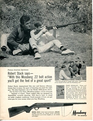 1967 Print Ad of Mossberg Model 352K & 340B Rifle w Robert Stack | eBay