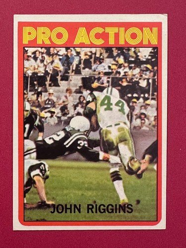 1972 TOPPS #126 JOHN RIGGINS PRO ACTION NEW YOR JETS RB HOF SUPER BOWL ...