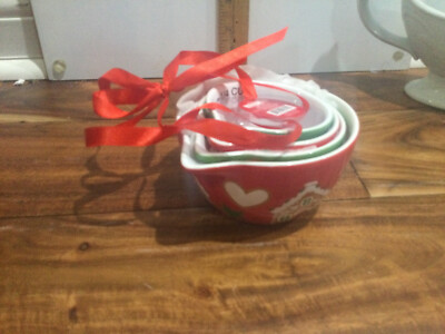 Holiday Time 4 Piece Ceramic Measuring Cups Gingerbread Christmas - New ...