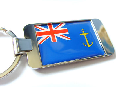 UK ROYAL FLEET AUXILIARY ENSIGN FLAG BADGE KEYRING KEY FOB CHAIN GIFT ...