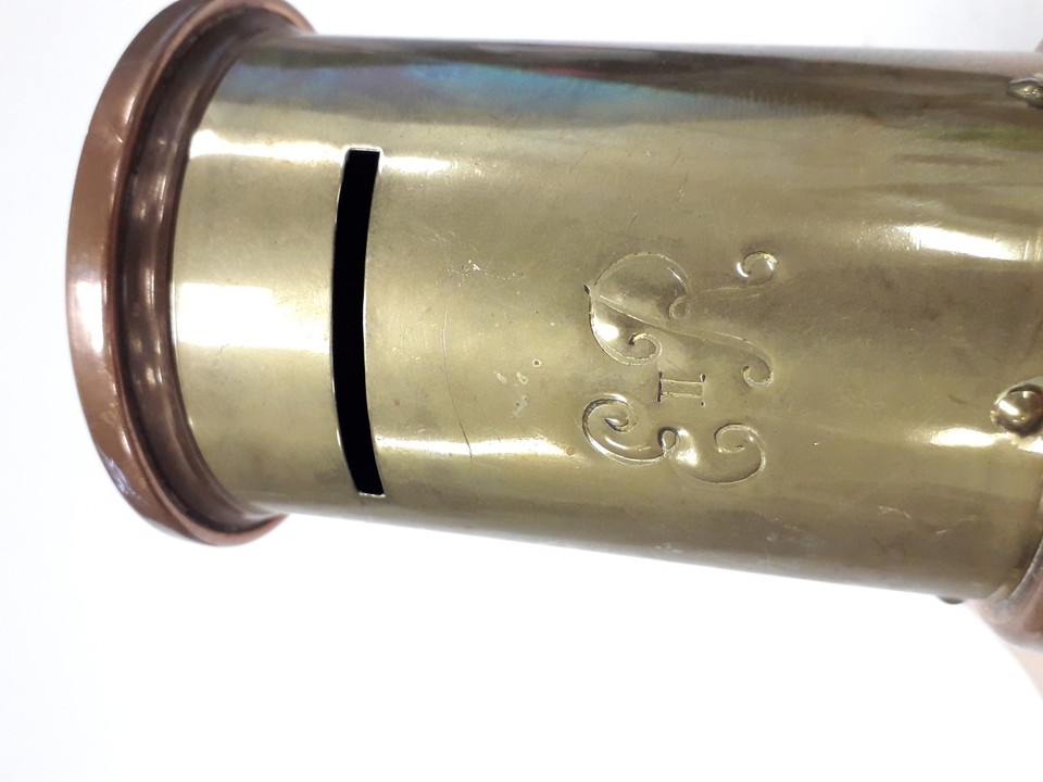 Vintage Trench Art Style Brass and Copper Hand Made Money Box Post Box ...