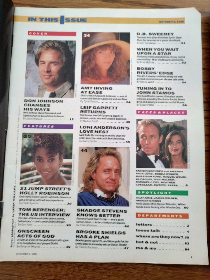 2 US Magazines June 3, 1985 + Oct 3, 1988 MIAMI VICE Don Johnson Man Of ...