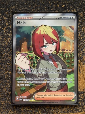 Pokémon TCG Prismatic Evolutions Mela Full Art Trainer Ultra Rare Card ...