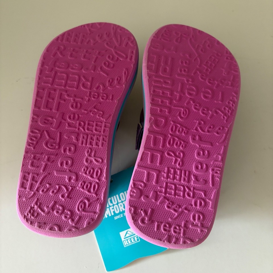 Reef Little Ahi Candyland US Kids 9 Purple Rainbow Strap Sandals Flip ...