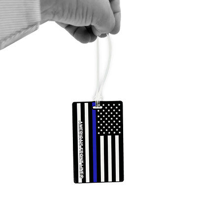 BL2-011B Thin Blue Line American Flag Luggage ID Tag Police Deputy ...