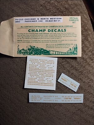Champ HO-Scale C&NW Passenger Car HO-Scale Dulux Decals #PH-21D | eBay