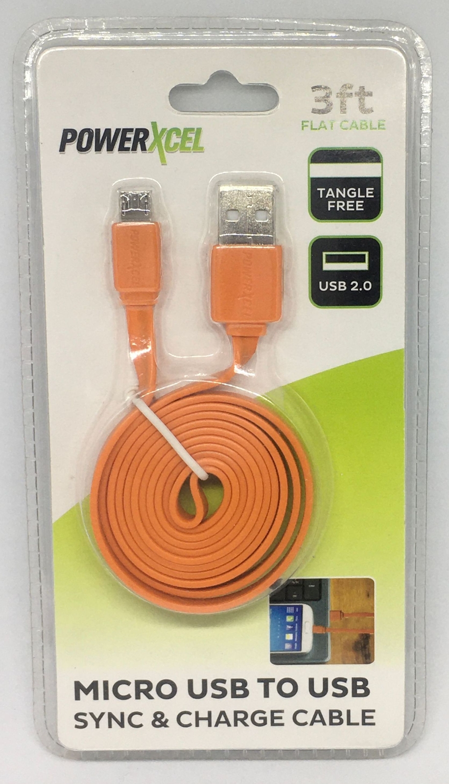 PowerXcel 3ft Micro USB to USB Sync & Charge Cable Orange | eBay