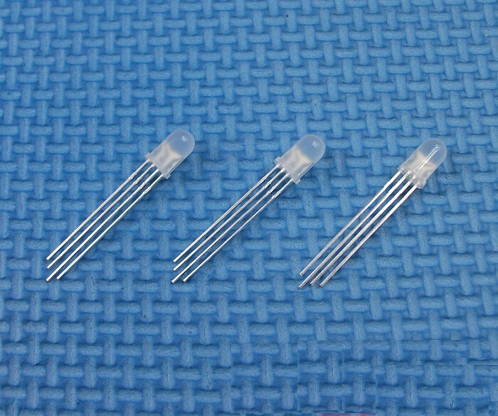 12 Pcs LED DIFFUSED RGB common cathode 4-PINS F5 5MM Super Bright Bulb ...