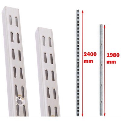 NEW FULL CHROME TWIN SLOT SHELVING SYSTEM UPRIGHT SUPPORT RETAIL ...