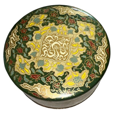 Vintage Air Spun Coty Emerald Face Powder Box with Original Powder Puff ...
