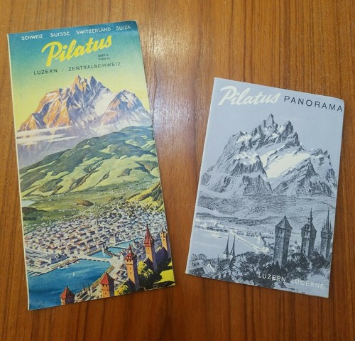 Two vintage Pilatus Luzern Maps: Panorama 123mm x 15.5 mm, and Photo ...