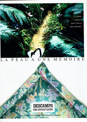 publicité Advertising 1122 1989 Descamps draps Batik style primrose ...