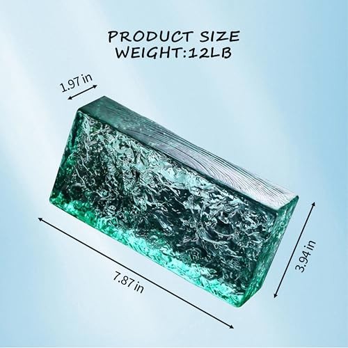 4 Pack-7.9"x3.9"x2" Green Glass Block-ice Crystal 7.9"x3.9"x2"-Green 4 ...