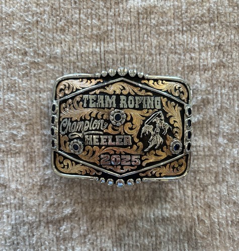 Trophy Rodeo Champion Belt Buckle Team Roper Roping Header Heeler | eBay