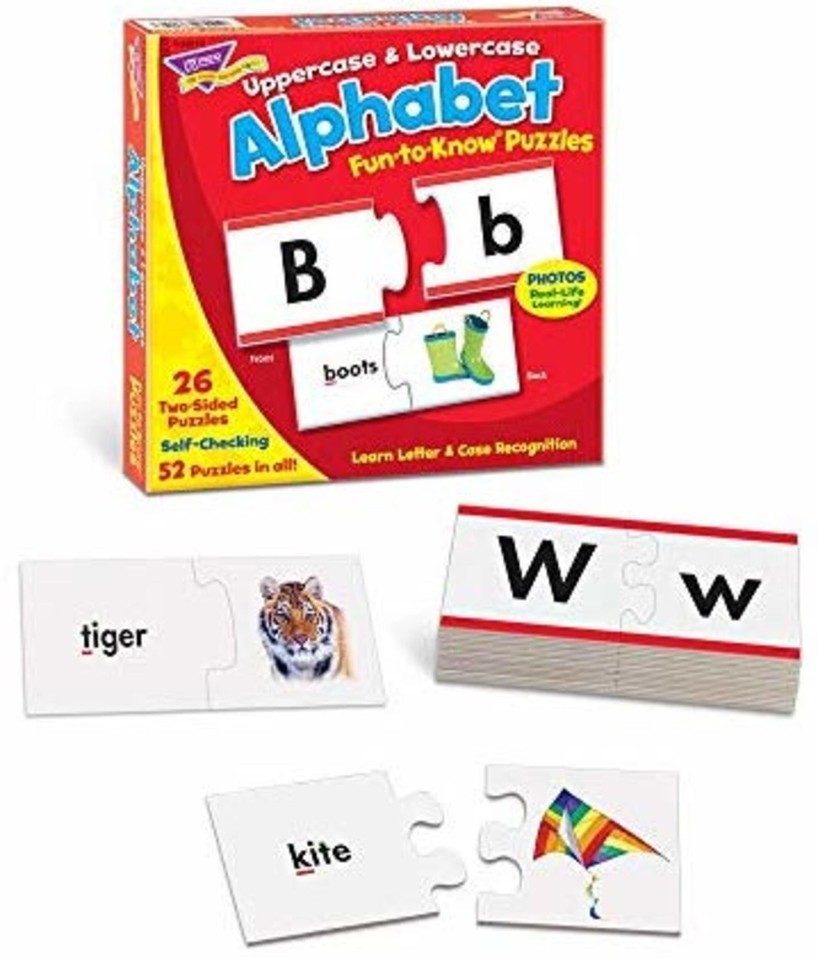 Trend Enterprises Uppercase & Lowercase Alphabet Fun to Know Puzzles ...