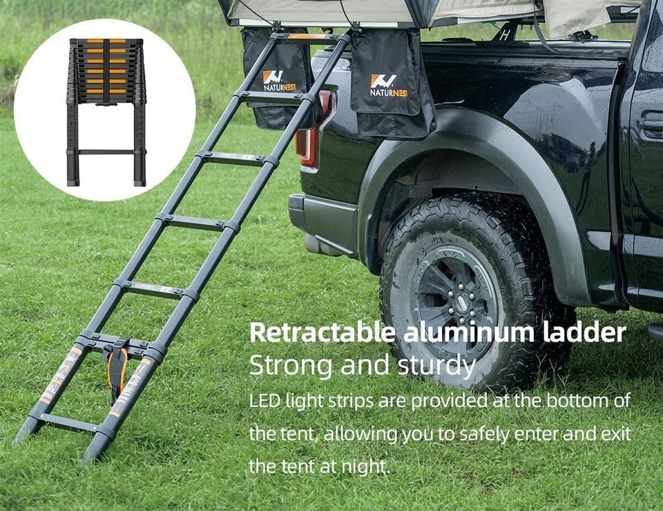 Naturnest ABS Clamshell Roof Top Tent Hardshell Camping Overland Tent w ...